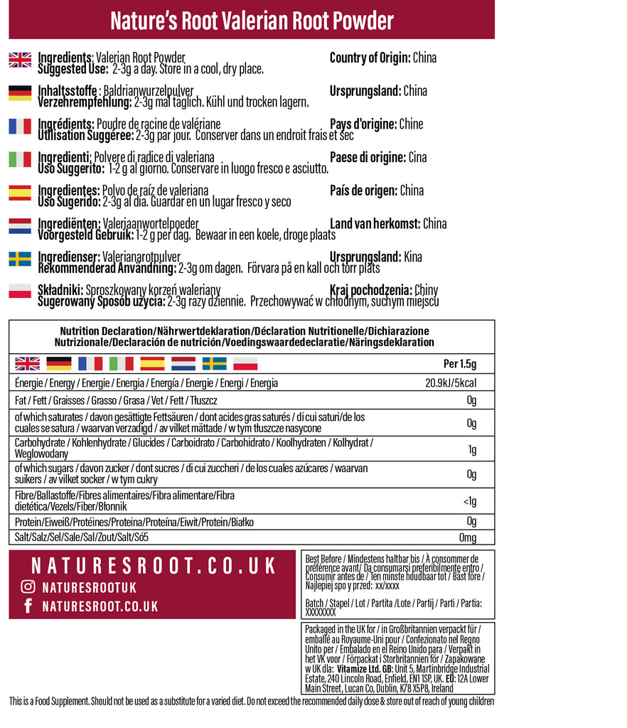 Premium Valerian Root Powder | Natures Root